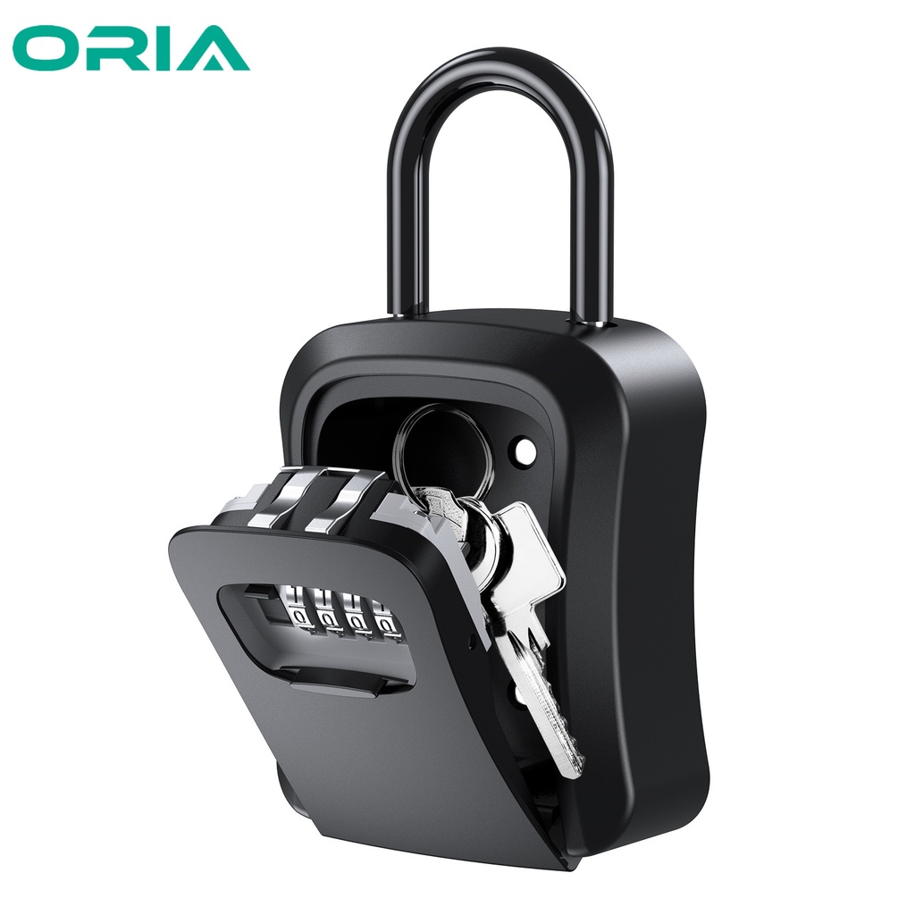 ORIA 4-Digit Combination Lock Box for Keys with Removable Shackle ...