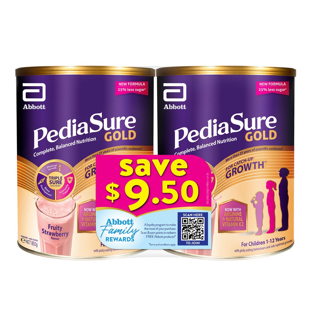 Pediasure Gold- Child Nutrition - Strawberry 850g Twin Pack | Shopee ...