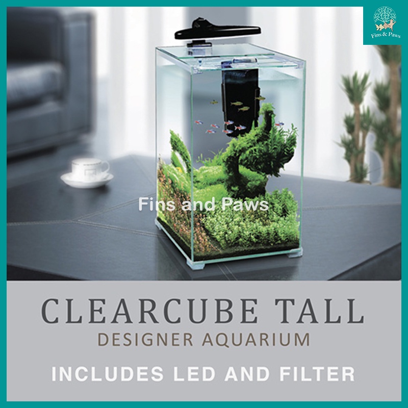 ClearCube - TALL Designer Aquarium Fish Tank complete with LED Lights ...