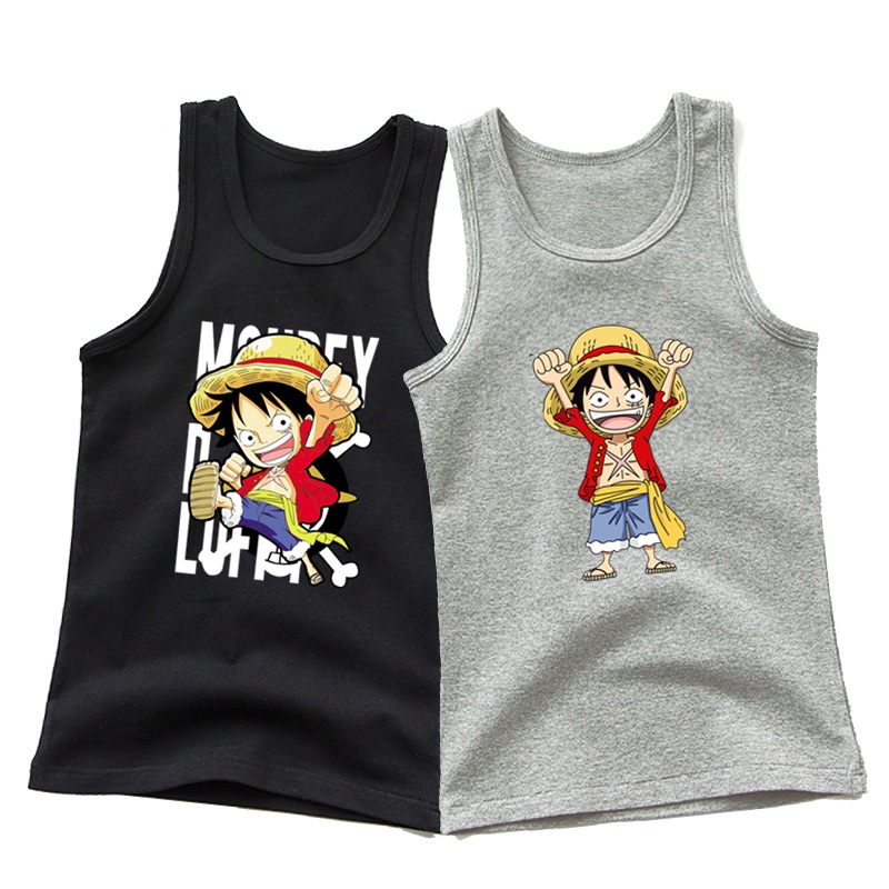 Kids Luffy Anime Tank Top Teenager Boys One Piece Undershirt Sleeveless ...