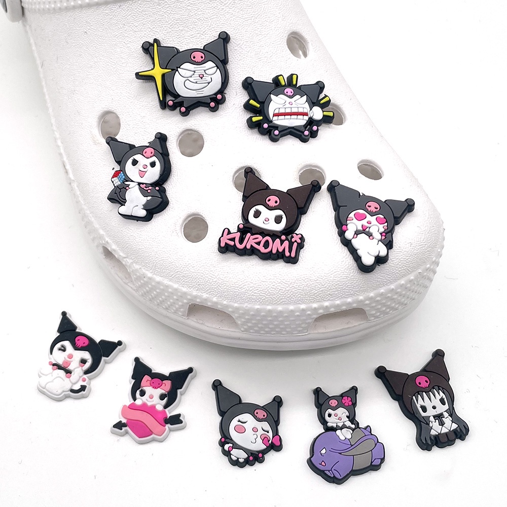 Cute Jibz Shoe Charms Kuromi Croc Aceessories croc Buckle decorations ...