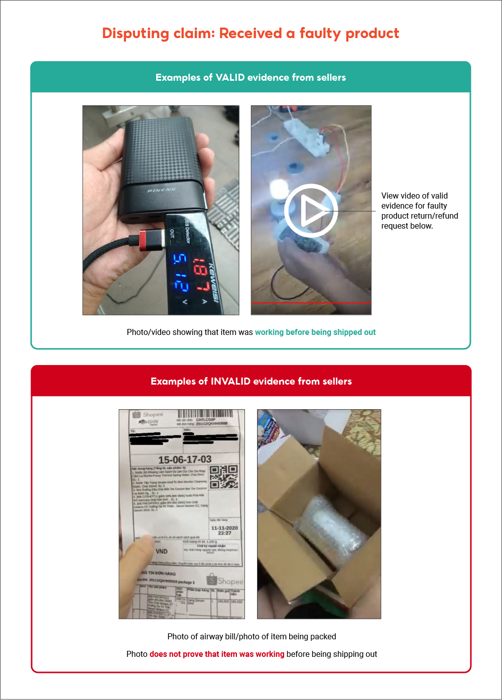 What is valid evidence? | SG Seller Education [Shopee]