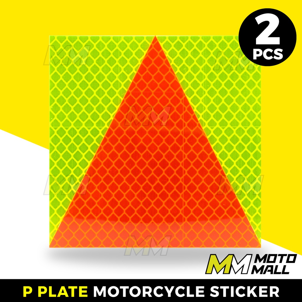 Probation P Plate motorcycle 3M diamond grade reflective sticker 2 pcs ...