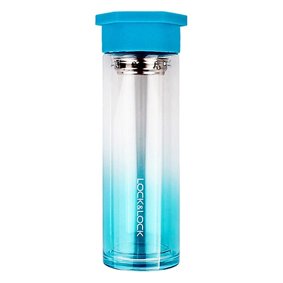 LocknLock Official CRYSTAL GLASS WATER BOTTLE, Gradient Blue, 350ml ...