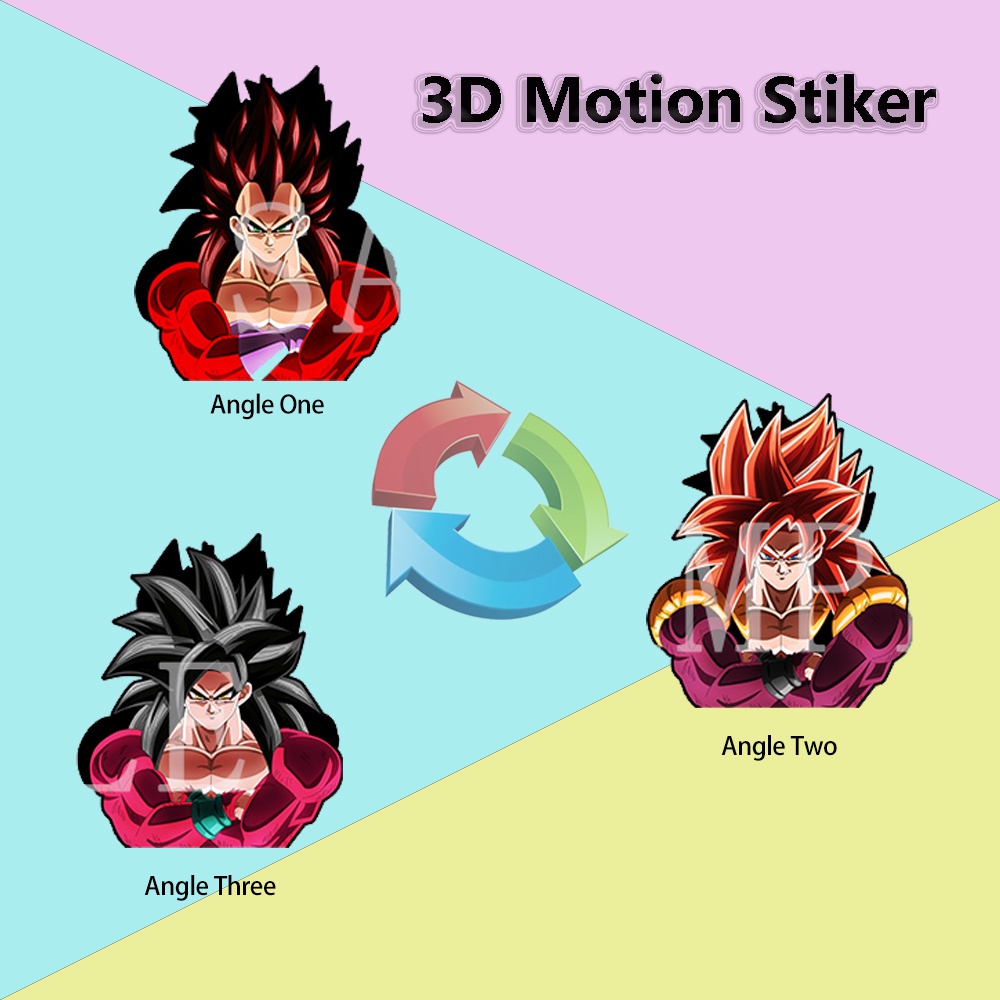 Son Goku Vegeta IV Gogeta Dragon Ball 3D Motion Stickers Self-adhsive ...