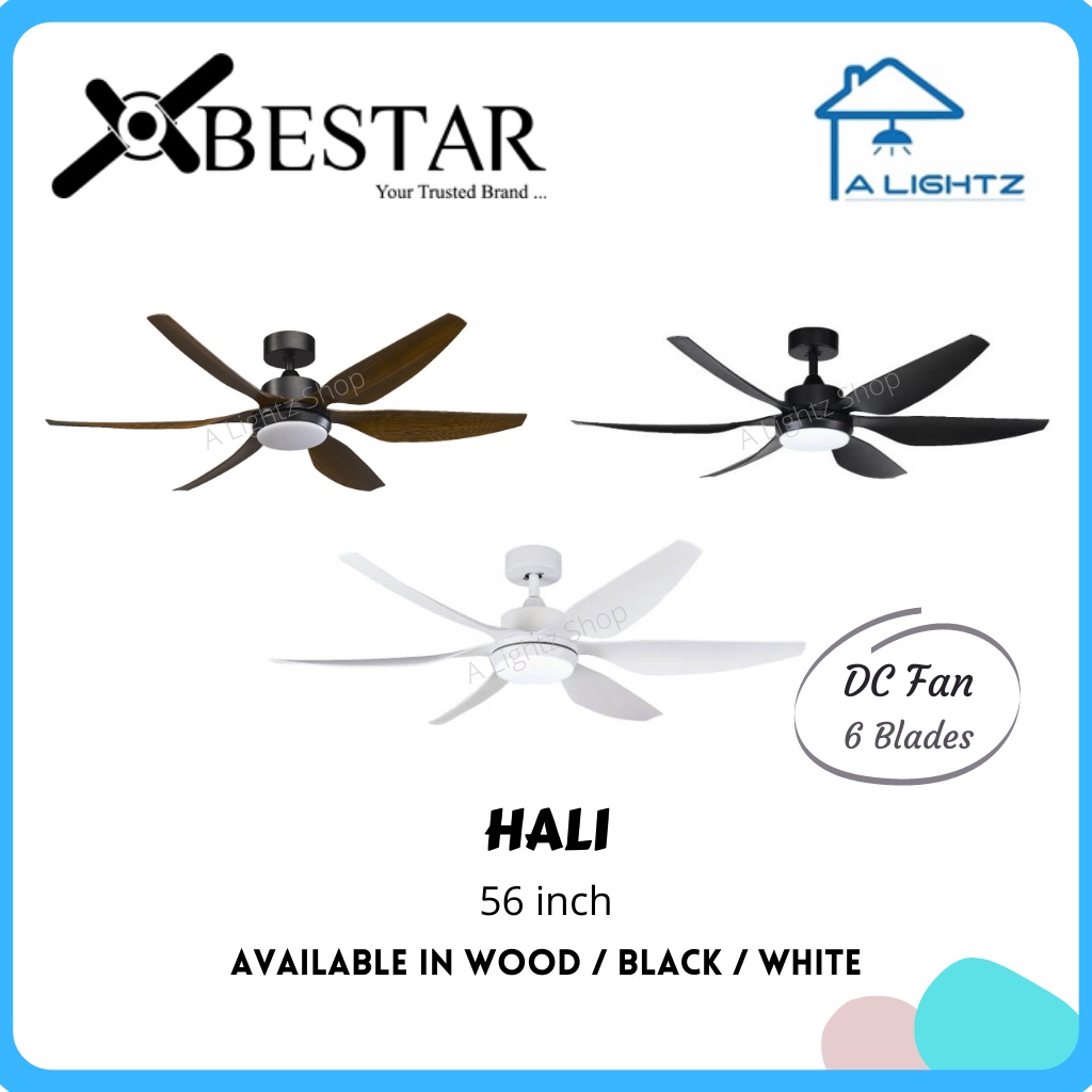 Bestar DC Ceiling Fan Hali 48"/56" 6 Blades with 24W Tri-colour LED ...