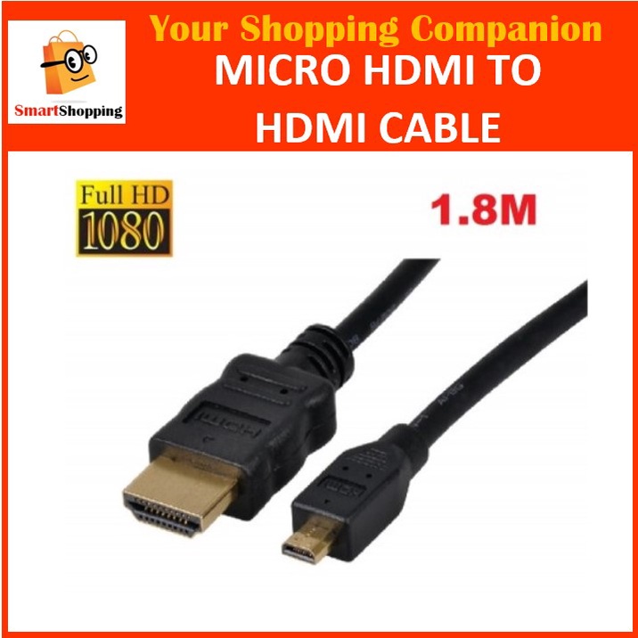 Micro HDMI to HDMI Cable 1.8m Micro HDMI to HDMI Head Micro HDMI to VGA ...