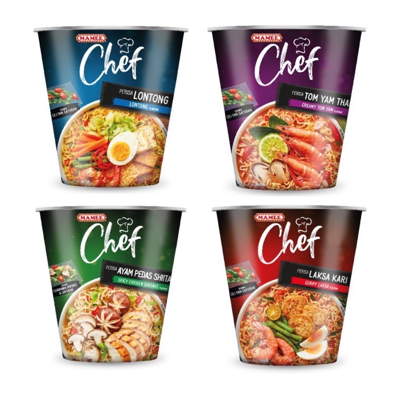 (SG SELLER) MAMEE CHEF CUP CHICKEN SHITAKE 62G/ CREAMY TOMYAM 72G /LONTONG 84G/ CURRY LAKSA 72G ...