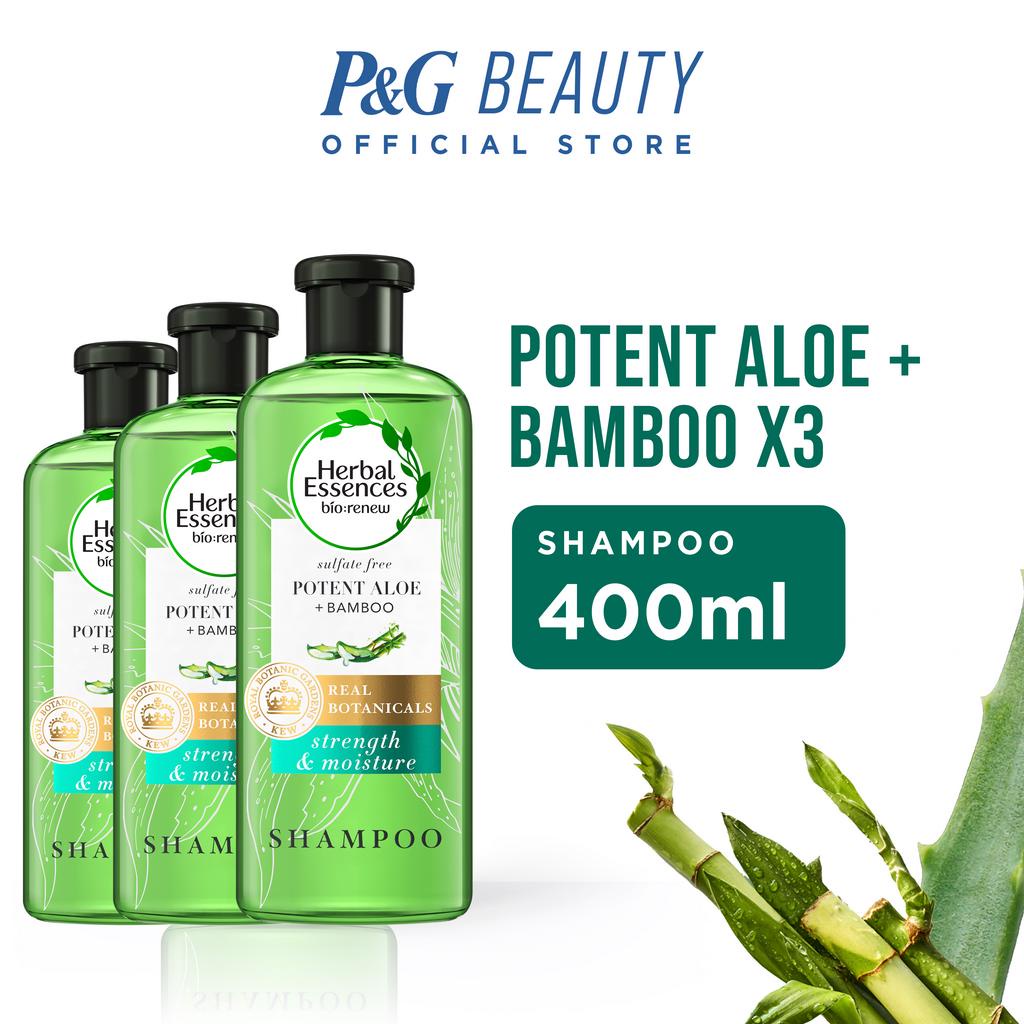 [bundle Of 3] Herbal Essences Strength And Moisture Potent Aloe