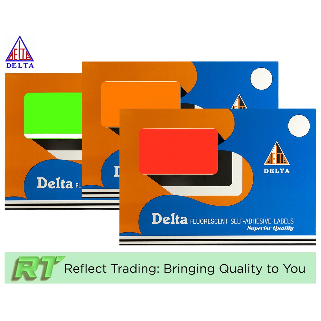 Delta Label - Rectangular Fluorescent Sticker Labels - 50 x 100mm ...