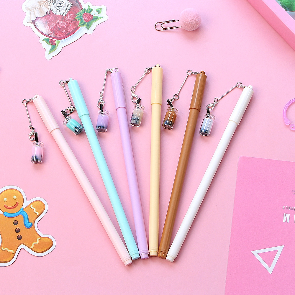 1 Pcs Kawaii Bubble Tea Bottle Pendant 0.5mm Gel Pens Black Ink ...