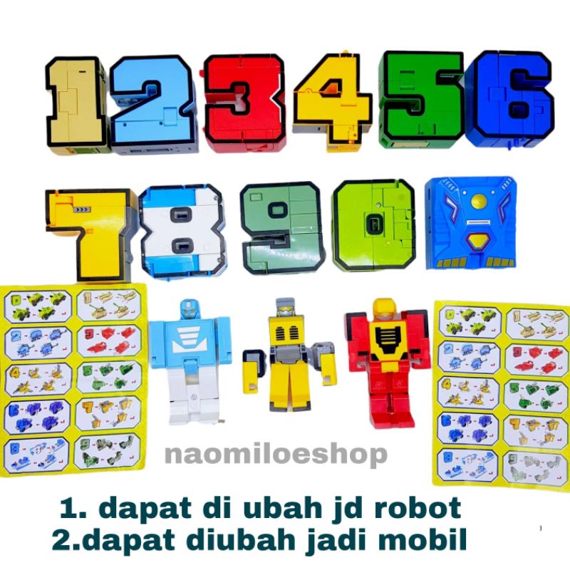 Emco Toy Unit TRANSFORMERS POCKET MORPHER MORPHERS NUMBER SET 0 1 2 3 4 ...