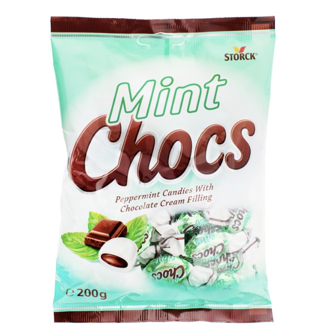 Storck Mint Chocos Candies (200g x 10 packs) Childhood snacks / sweets ...