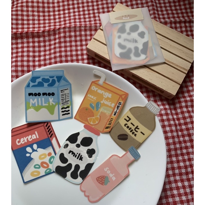 food sticker flake pack cute stickers muji aesthetic | Shopee Singapore