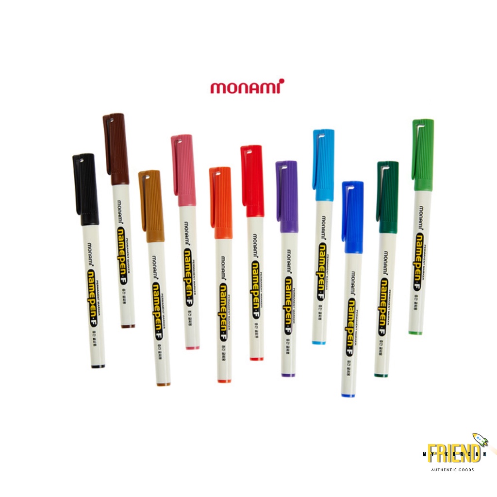 MONAMI NAME PEN KOREA | Permanent Marker 12 Colors | 6 Colors set ...