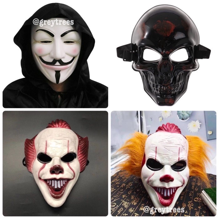 [SG Seller] Halloween Masks Scary Horror Props Mask Chucky Saw Clown ...