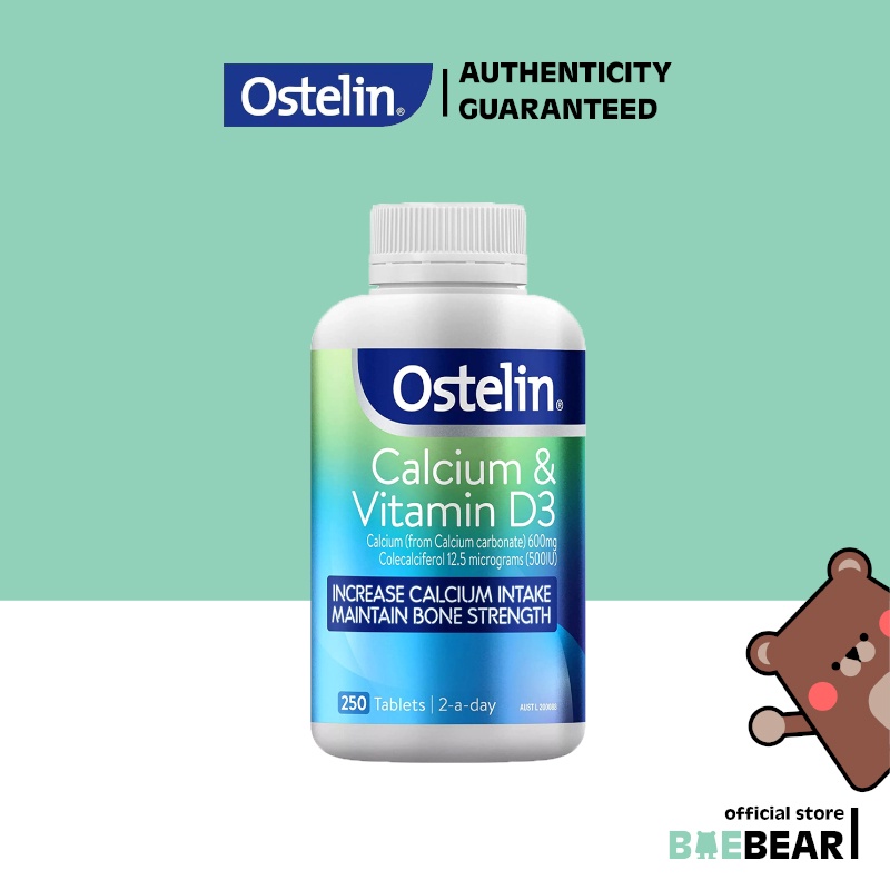 Ostelin Calcium and Vitamin D3 - Supports bone strength - 250 Tablets ...