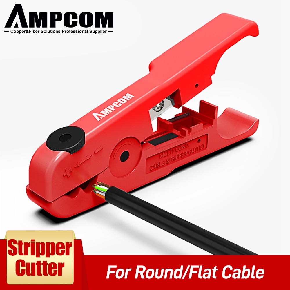 AMPCOM Cable Wire Stripper Compression Tool Coaxial Cable Stripper ...