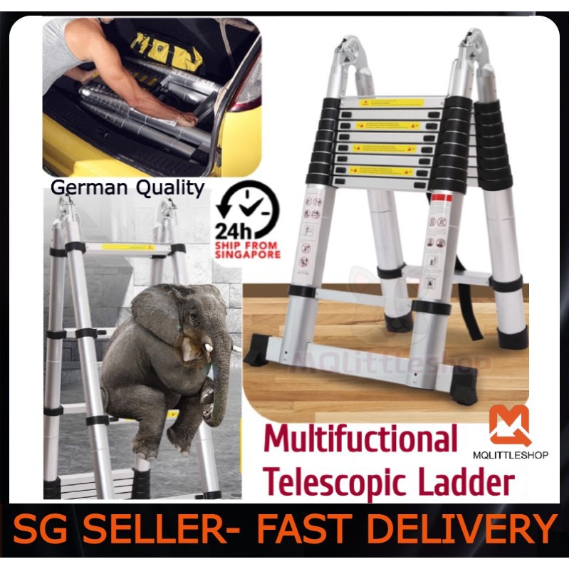 Two-Sided Multipurpose Aluminium Extension Foldable Telescopic Ladder ...