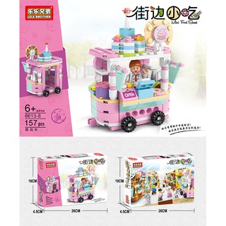 LeLe Brother Mini Street building bricks blocks - mini food snack cart ...