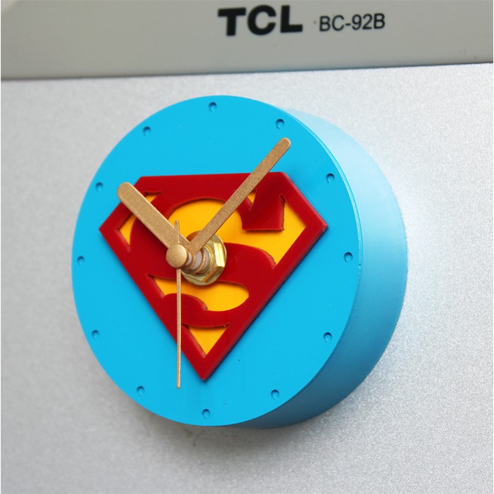★SG Ready Stock★3D Superman Refrigerator Magnet Clock Creative Fridge ...