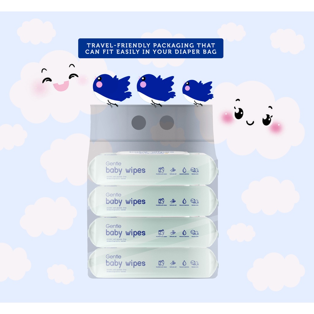 Pro Family Wet Wipes [Natural Care Sensitive Baby Wipes][Pack in 4 ...