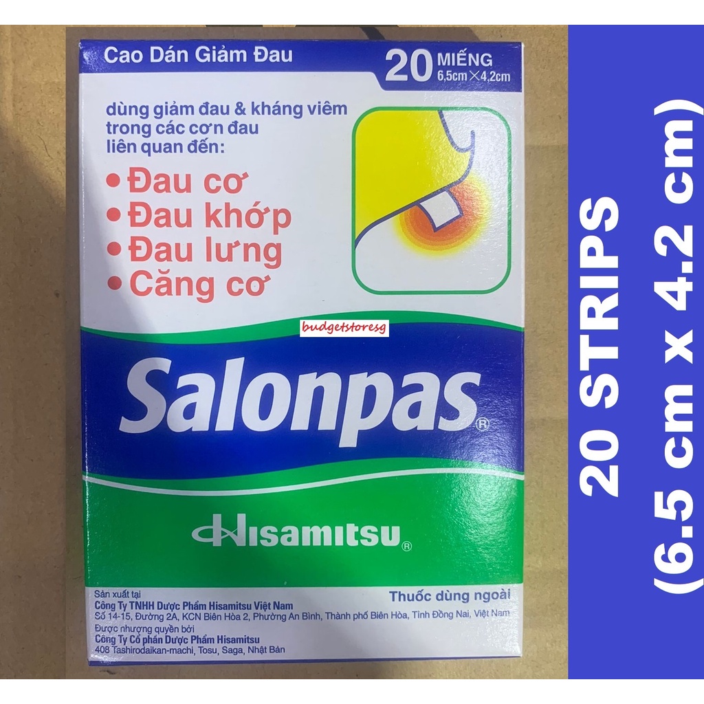 Salonpas Pain Relieving Patch 20 Strips | Shopee Singapore