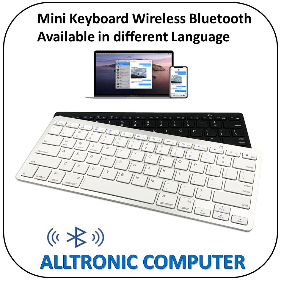 Mini Keyboard Bluetooth white English, Arabic, French, German, Korean ...