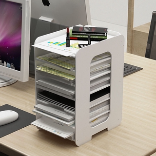 Multi layer file shelf data shelf desktop simple shelf A4 paper storage ...