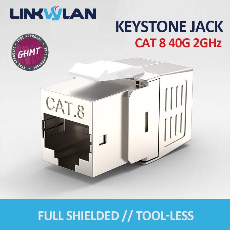 Linkwylan Brand New LW-KJ169-C8 RJ45 Cat8 Keystone Jack 40G 2GHz 2000MHz Cat 8 Keystone Module ...
