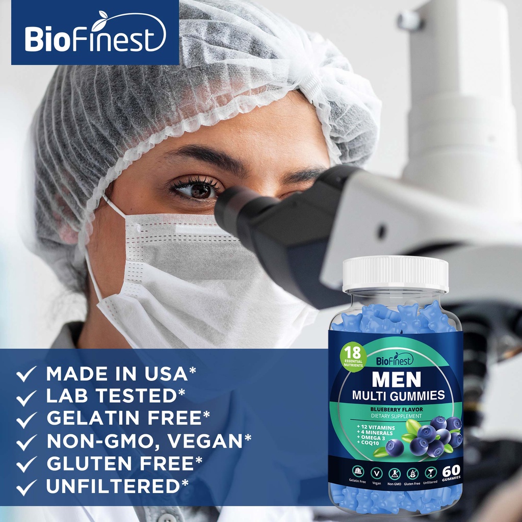 Biofinest Men MultiVitamins Gummy Supplement - 18 Minerals Vitamin A B ...
