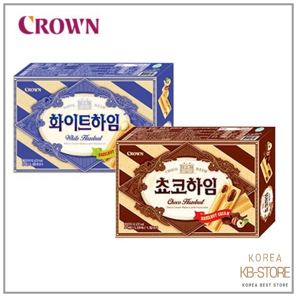 [Korean Snack] CROWN Chocolate Heim (Chocolate / White Hazelnut Cream ...