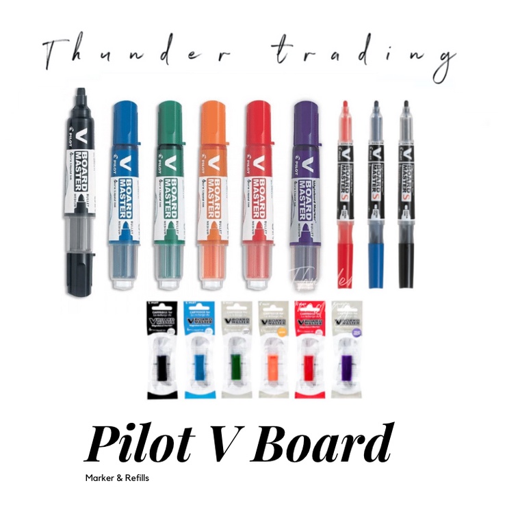 Pilot V Board Marker & Refills Medium and Small | Shopee Singapore