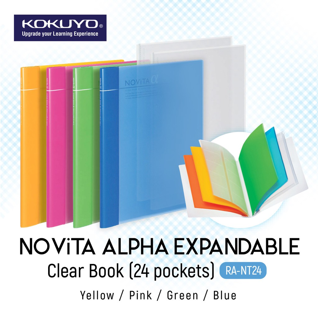 Kokuyo Novita Alpha Expandable Clear Book File - A4 - 24 pocket (REFILLABLE) | Shopee Singapore