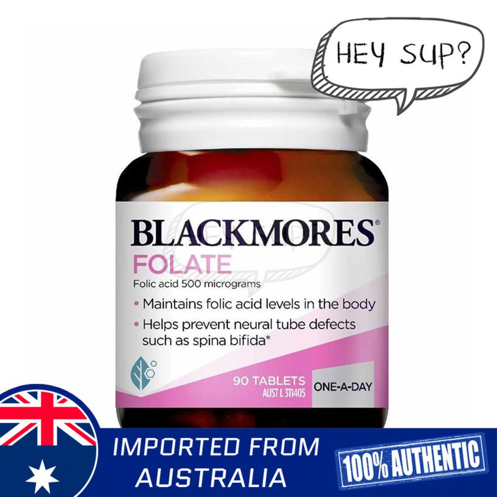 Blackmores Folate 500mcg 90 Tablets (Optimises Folic Acid Levels) (EXP ...