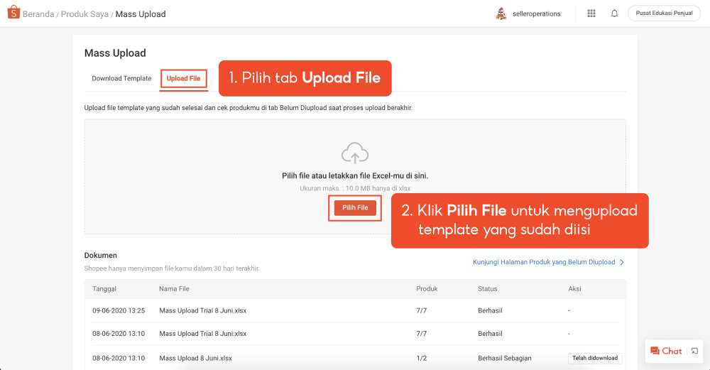Mengupload Template Mass Update & Mass upload | Pusat Edukasi Penjual ...
