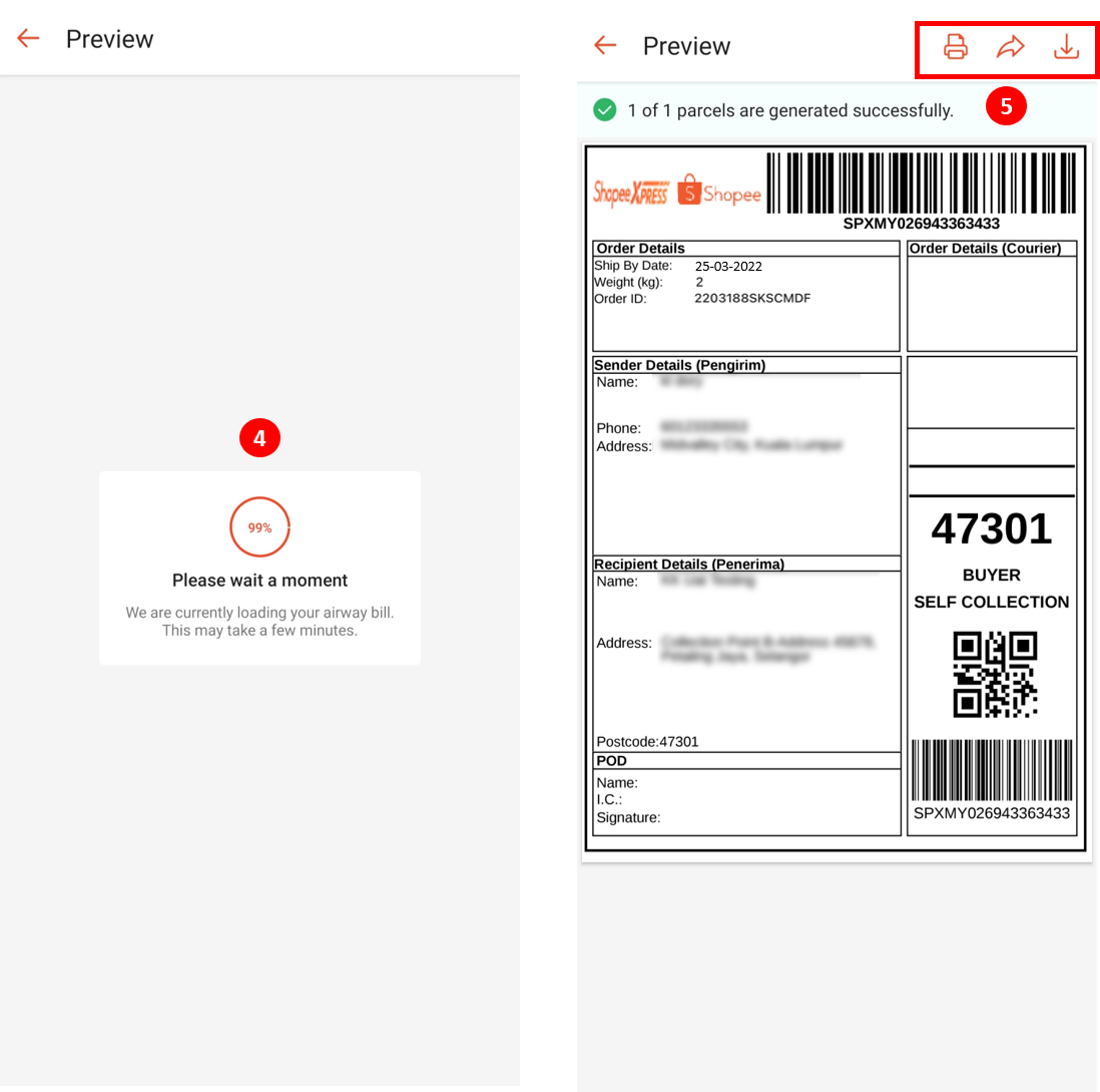 How to print Air Waybill (AWB) via Shopee App? | Shopee MY Seller ...