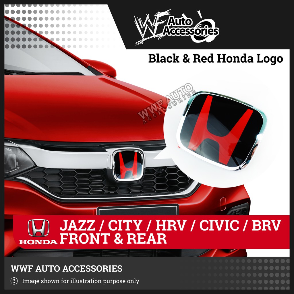 Honda Jazz / City / HRV / Civic / Red & Black H Logo / Emblem ( Front ...