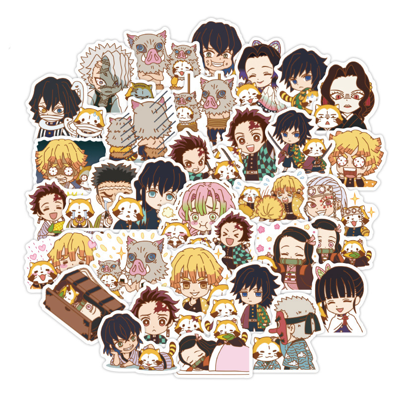 40 pcs Demon Slayer Anime Cartoon Waterproof Stickers For Scrapbook ...