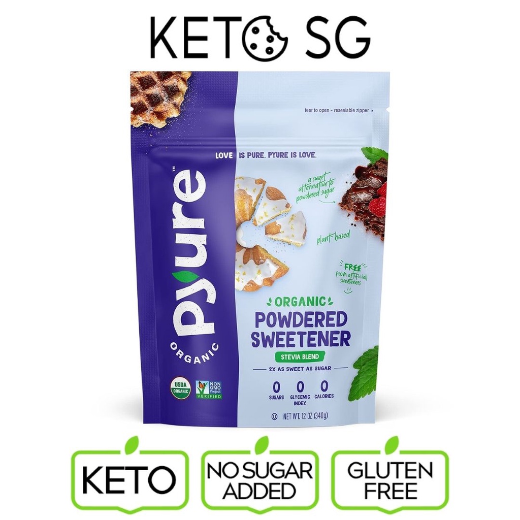 Pyure Organic Confectioners Powdered Sweetener Stevia Blend Keto Low GI ...