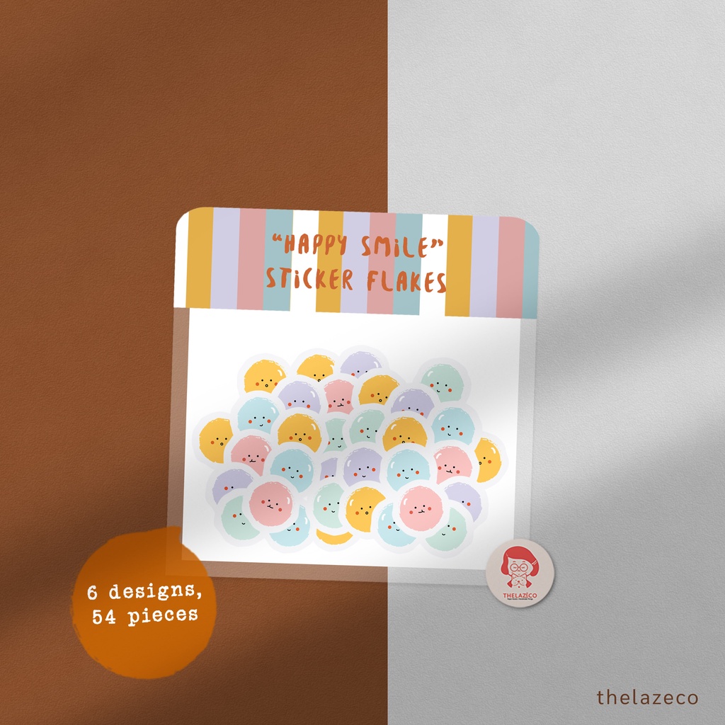 "Happy Smile" Sticker Flakes (54 pieces) | Shopee Singapore