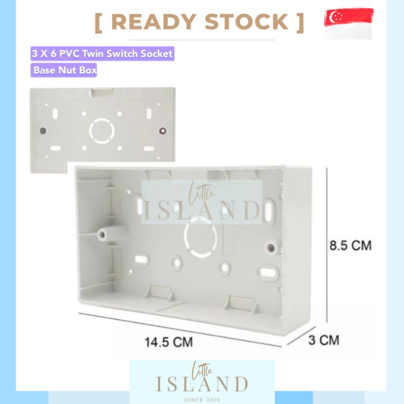 PVC Surface Nut Box/ Electrical Box/ Base 3x6 | Shopee Singapore
