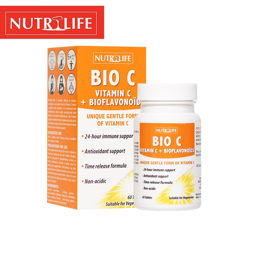 NutriLife Bio C 60 tablets (Vitamin C + Bioflavonoids) | Shopee Singapore