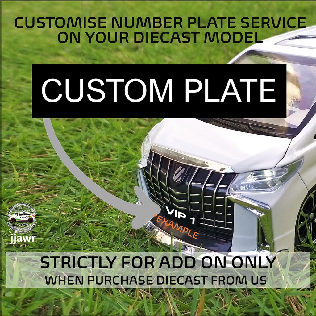 NOMBOR PLAT CUSTOM Customise number plate service for model diecast toy ...
