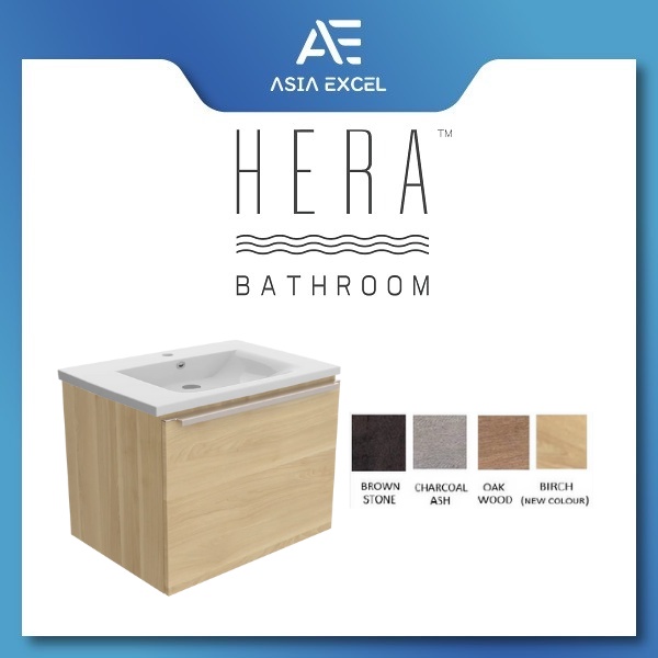 HERA NATURE 60CM WATERPROOF BATHROOM VANITY CABINET | Shopee Singapore