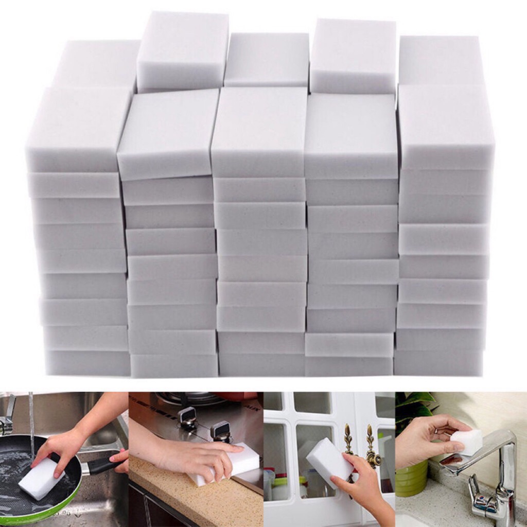 20/50/100PCS White Magic Sponge Eraser Cleaning Melamine White kitchen ...
