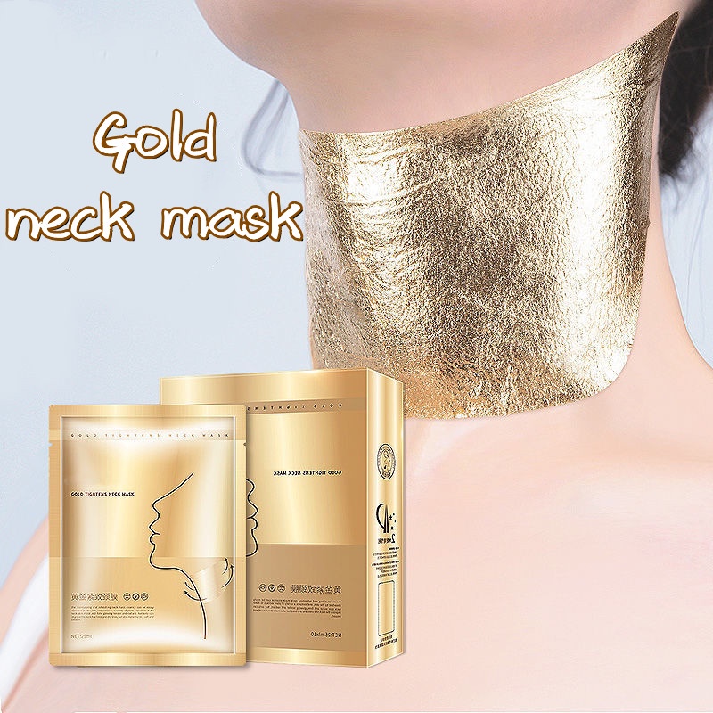 Gold tighten skin neck mask, whitening tight to fine lines ...