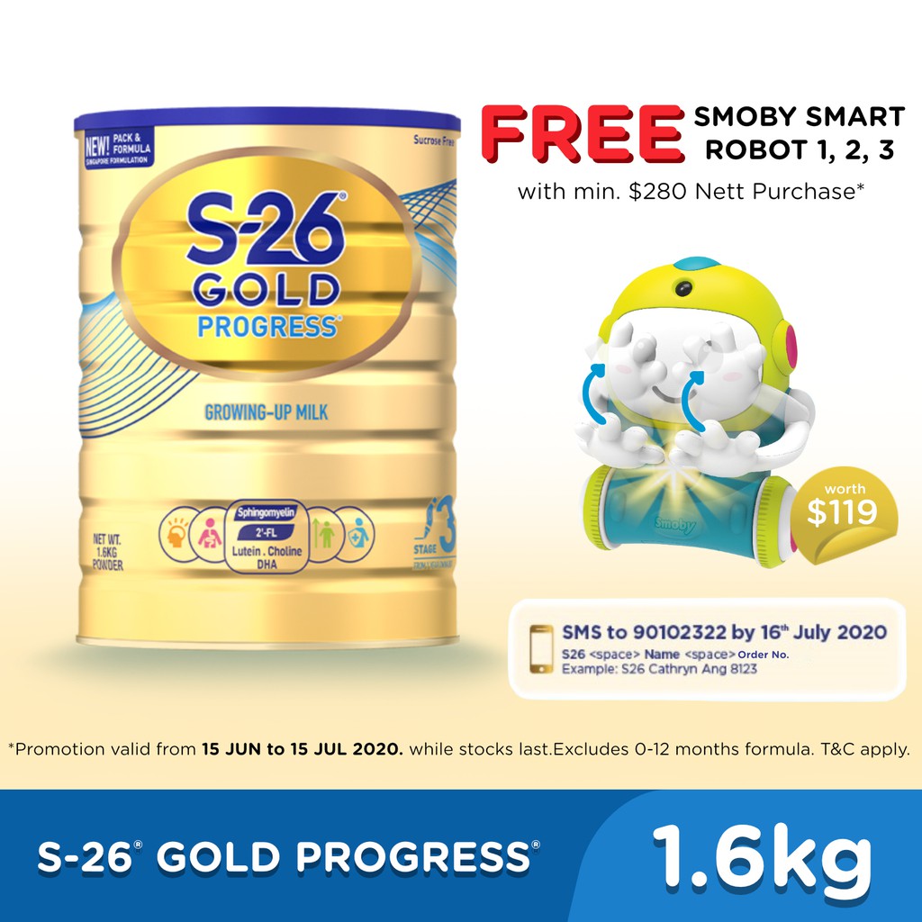 Wyeth®Nutrition S-26® Progress®GOLD® Stage 3 Growing-up Formula 1.6kg | Shopee Singapore