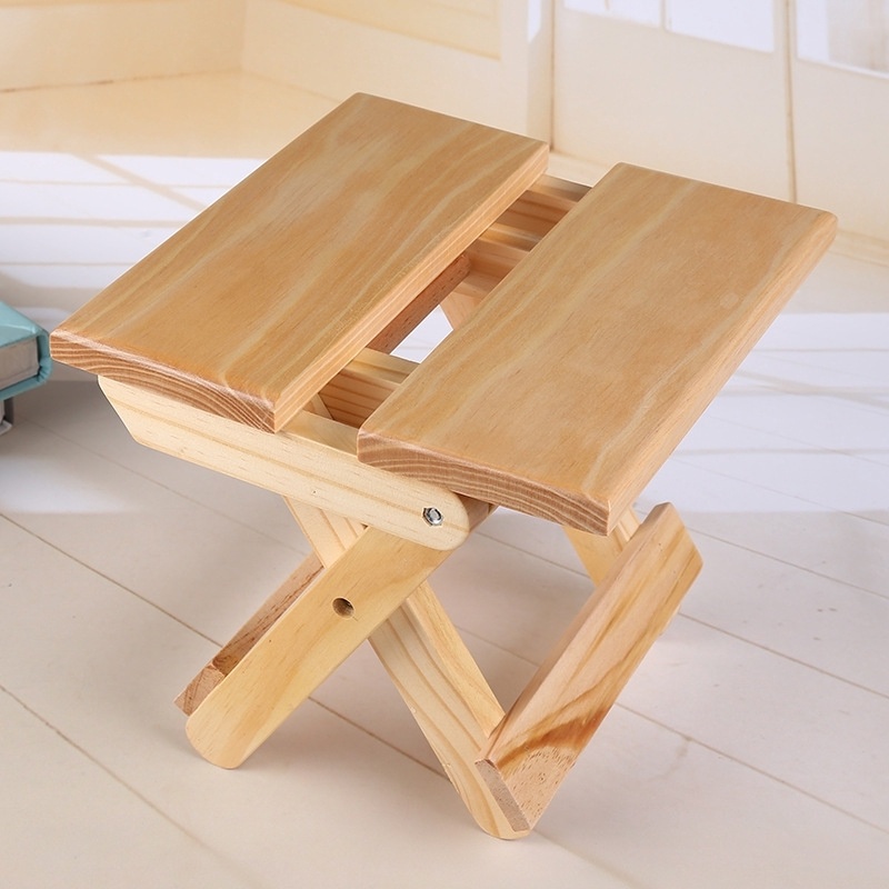 Folding Stool Portable Home 100% Solid Wood Mazar Outdoor Fishing Chair ...