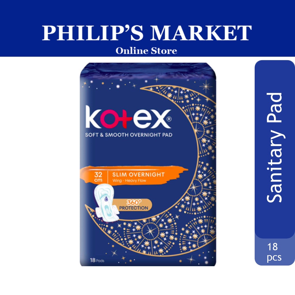 Kotex Slim Overnight Sanitary Pads 32cm 18 pcs | Shopee Singapore